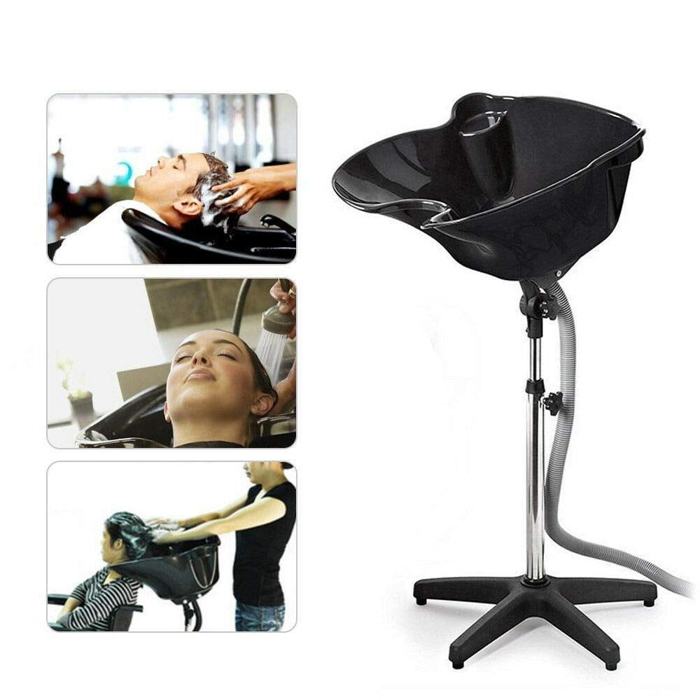 WUZSTAR Black Portable Shampoo Sink,Height Adjustable Salon Deep ...