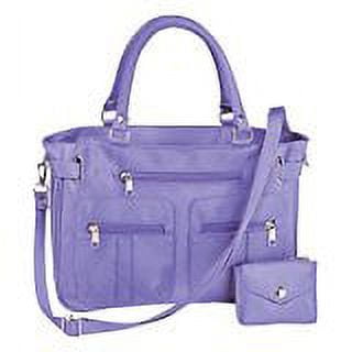 Collections Etc Women's Double-Handle Shoulder Handbag with Zippered 6 ...