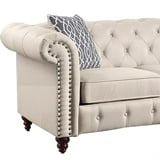 Reversible Sectional Sofa with Button Tufting and Rolled Arms, Beige ...