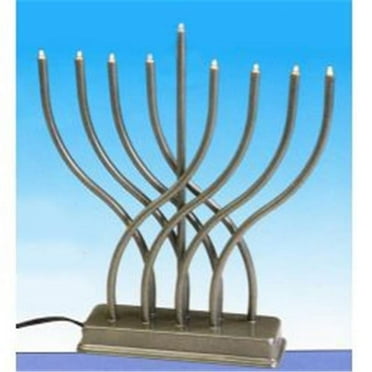 Aviv Judaica LED Electric Menorah, Battery Operated, Highly Chrome ...