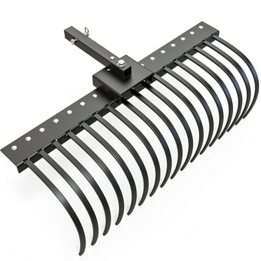 Dextrus 48" Tractor Rake with 2" Receiver 17 Tines for Lawn Tractors ...