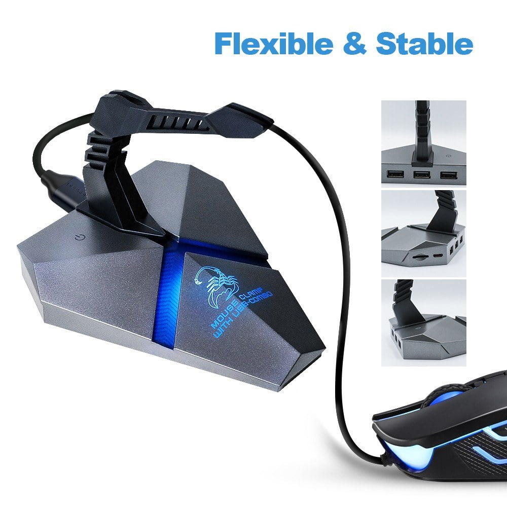 Topcobe High Speed 3 Ports Hub Mouse Bungee, USB2.0 Data Gaming Hub ...