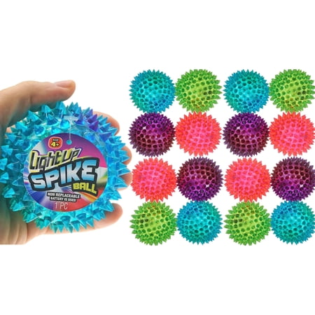 Large 3.25" Light Up Spike Rubber Ball (Pack of 12 Balls) Strobe ...