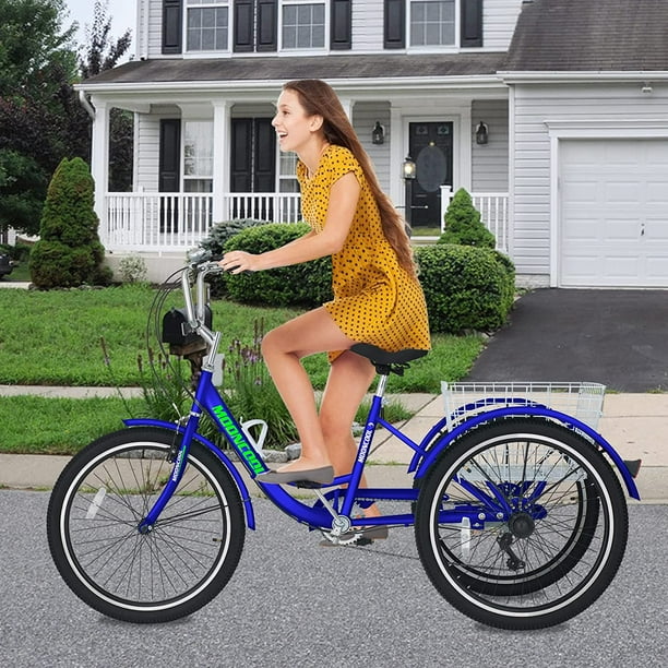 ABORON Adult 20/24/26 inch Tricycles with Big Basket, Adults 7 Speed ...