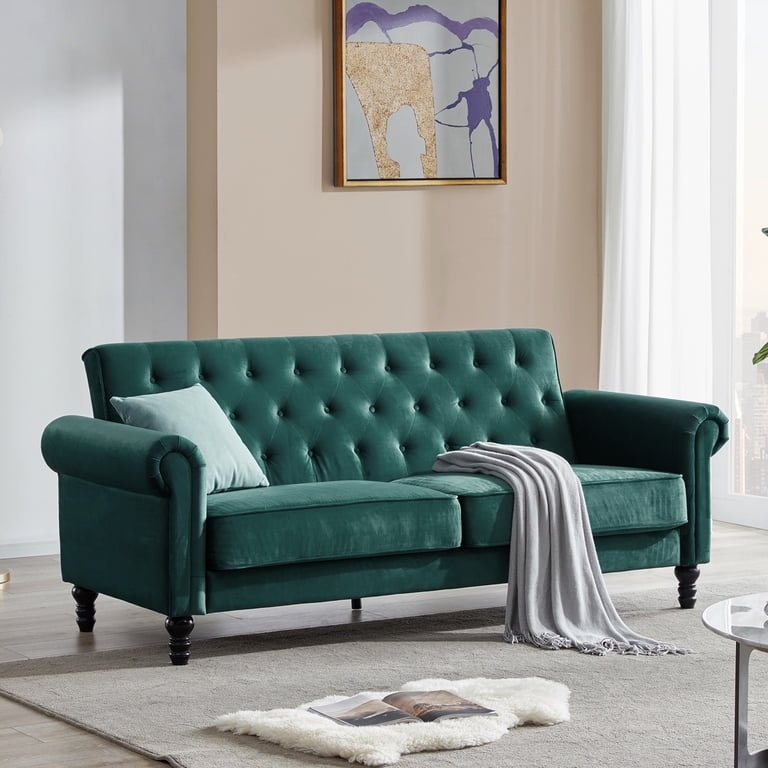 Aidan Velvet Tufted Sofa | Baci Living Room