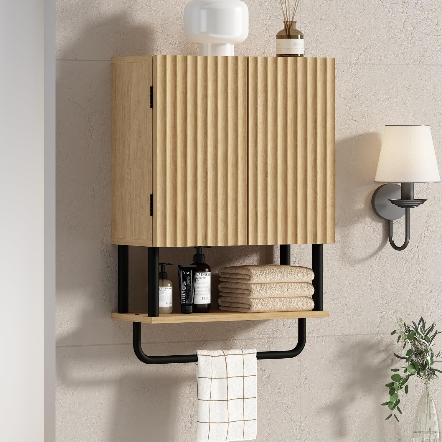 Click here for Unbranded Bathroom Fluted Wall Cabinet With 2 Door... prices