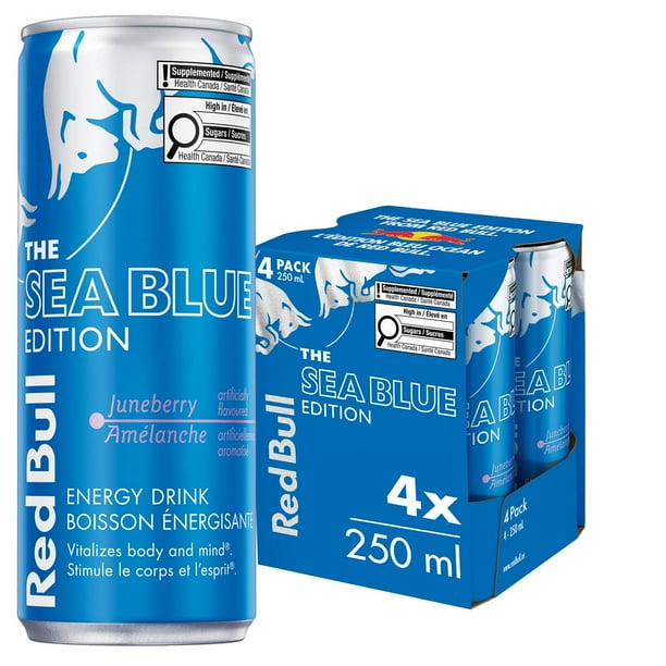 Red Bull Energy Drink, Sea Blue Edition, 4x250ml, 1 x 250 mL - Walmart.ca