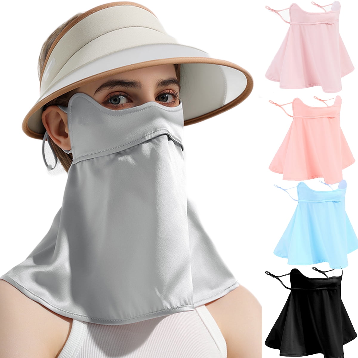 Unisex Breathable Cooling Face Cover Sun UV Protection Earloop Neck ...
