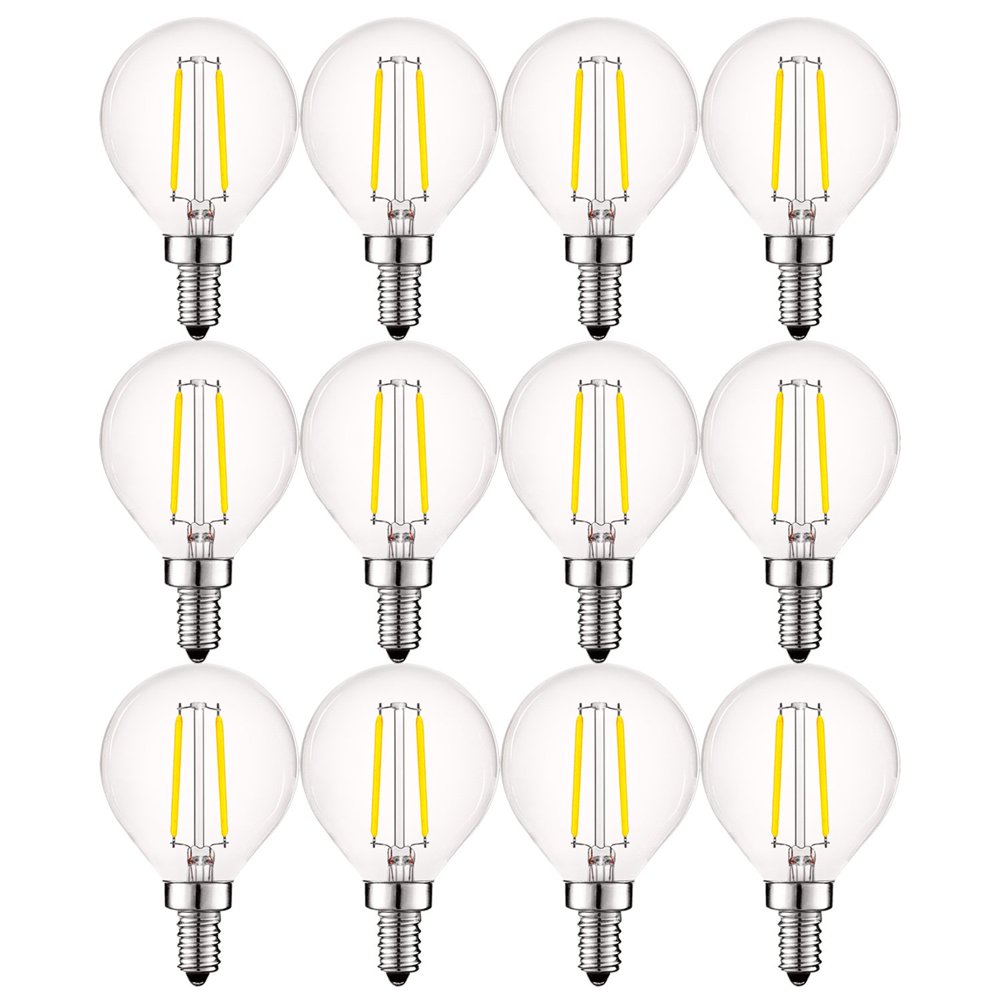Luxrite G16.5 Edison Dimmable E12 LED Globe Light Bulbs, 4W=40W, 5000K Bright White, 400 Lumens ...