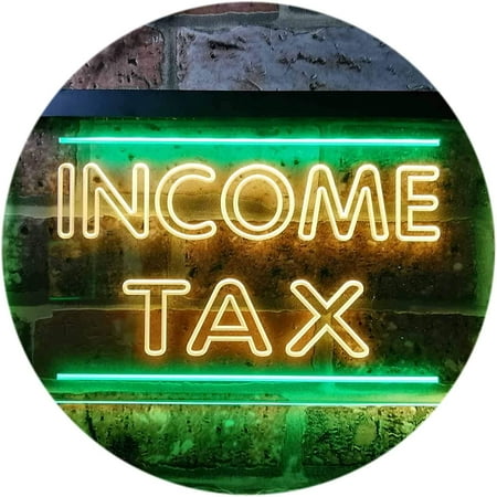 Income Tax Services Display Dual Color LED Neon Sign Blue & Red 12" x 8 ...