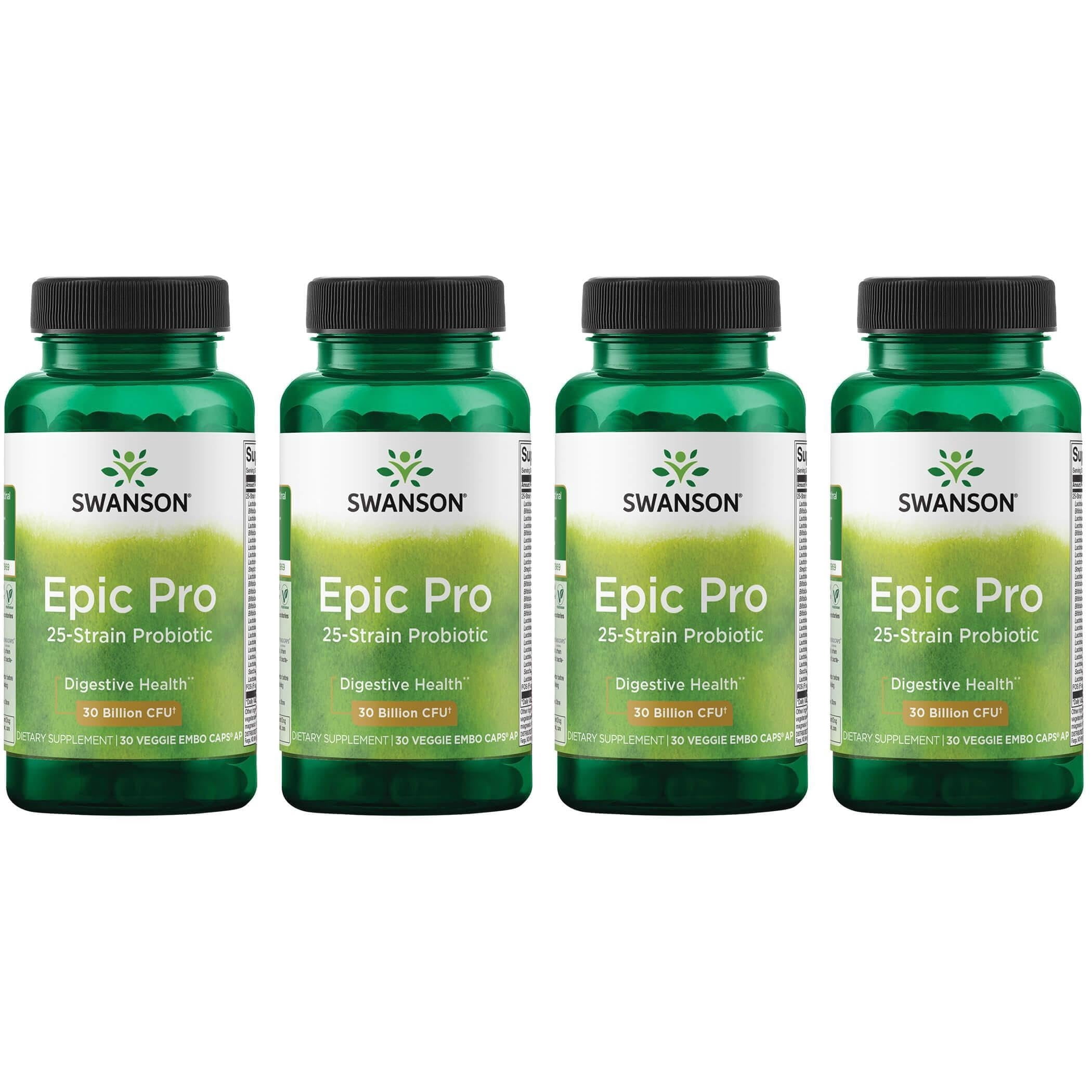 Suplemento probiótico Swanson Epic-Pro de 25 cepas, 30 mil millones de ...