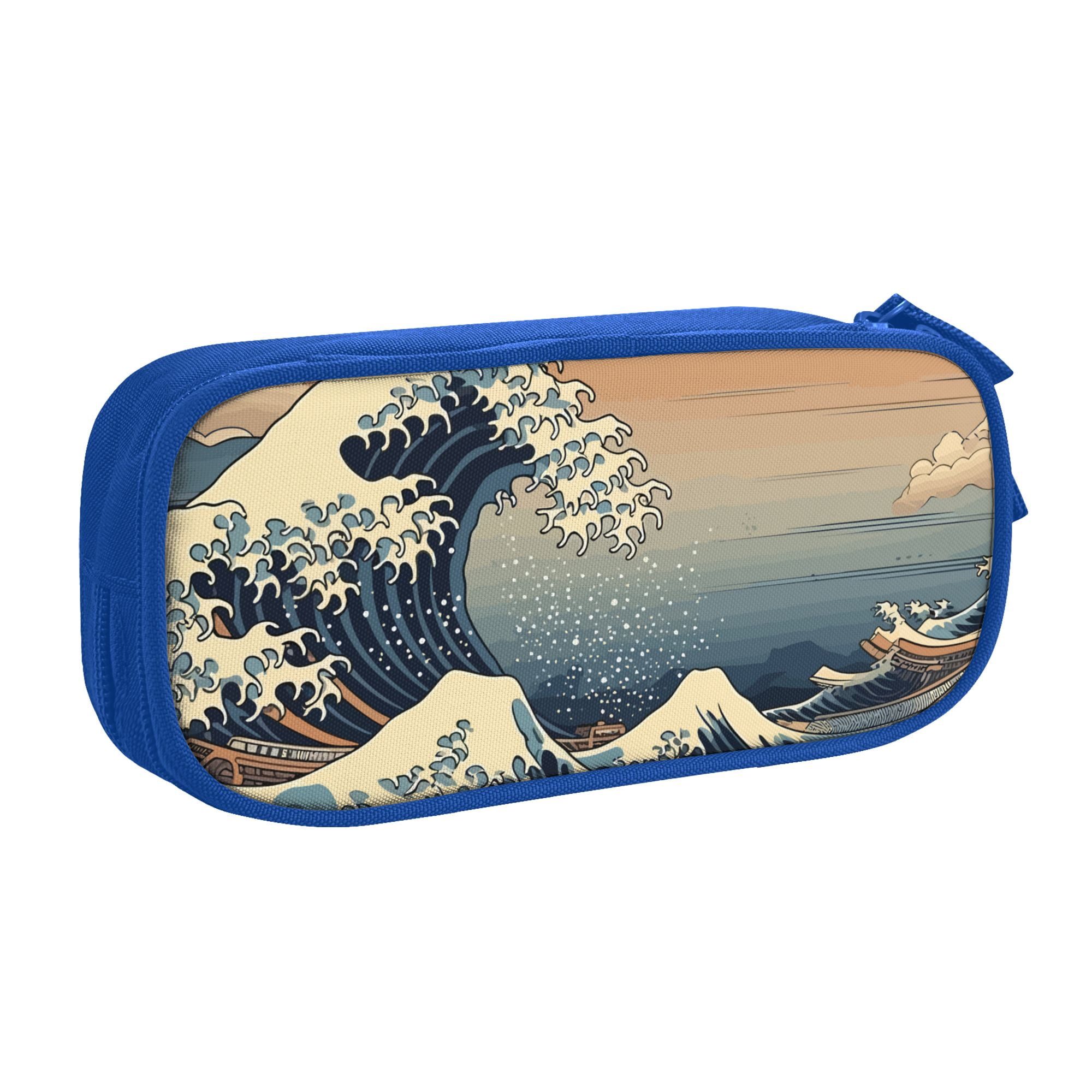 TEQUAN Large Capacity Pencil Case, Japanese Kanagawa Great Waves ...