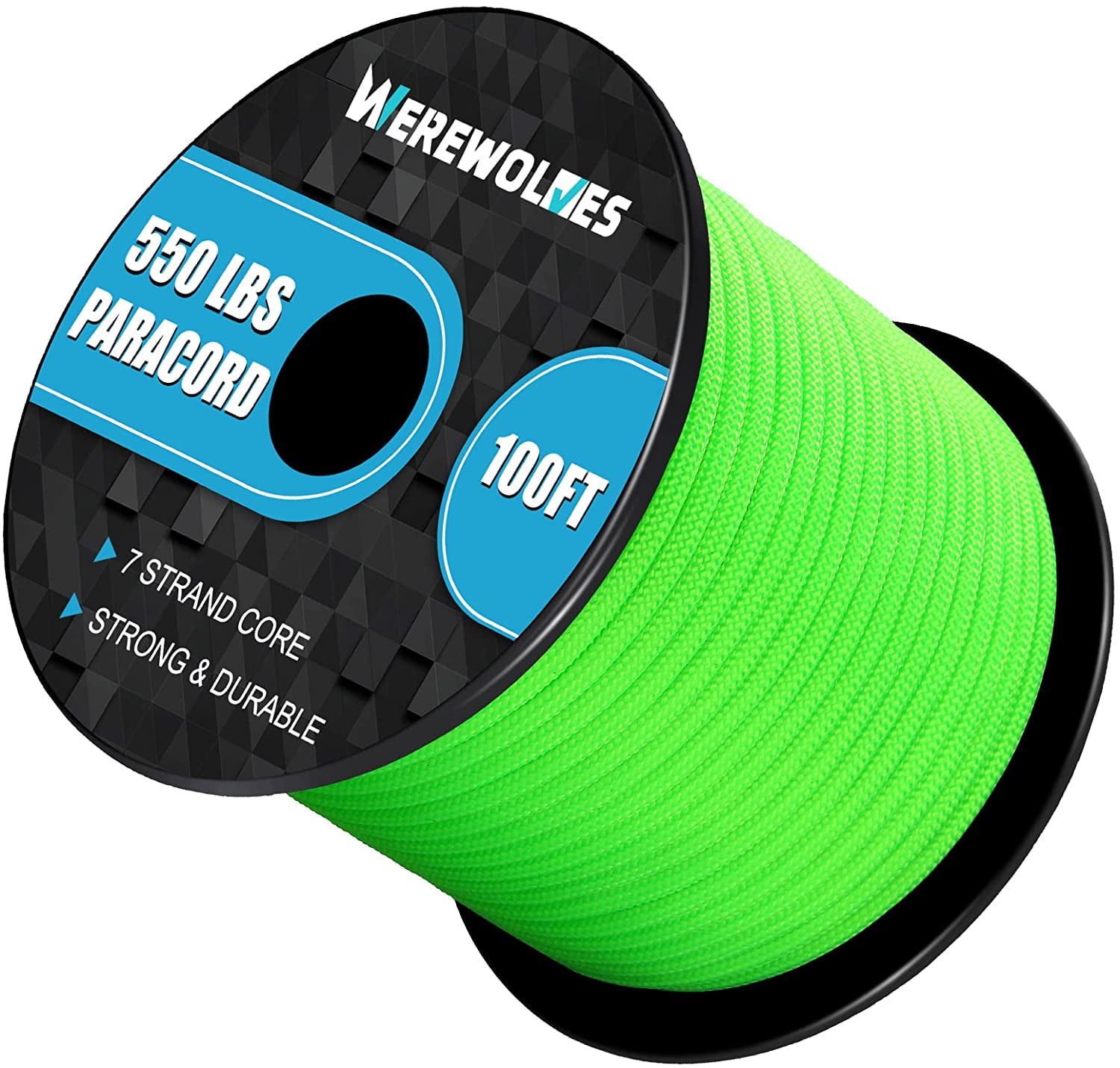 WEREWOLVES 550lb Paracord /Parachute Cord - 7 Strand Core Paracord Rope ...