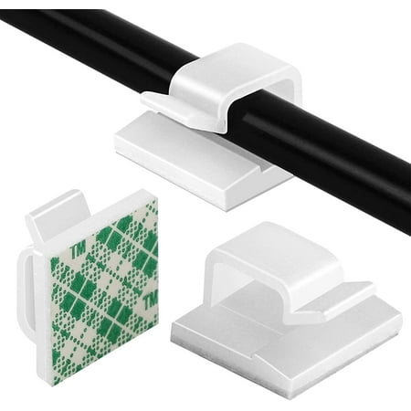 HONGWAY White Cable Clips 80pcs Adhesive Wire Clips, Multipurpose Wire ...