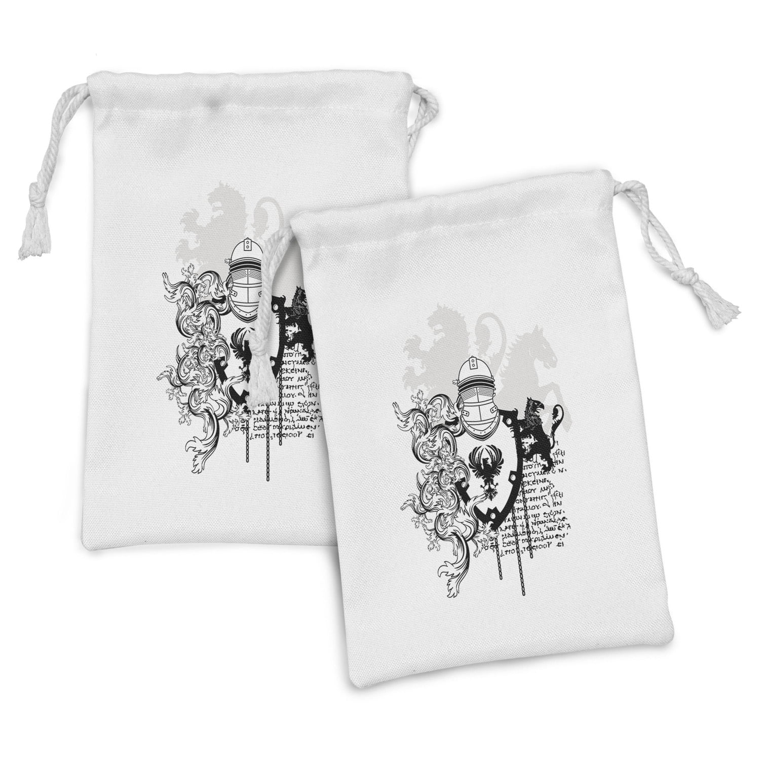 Medieval Fabric Pouch Set of 2, Heraldic Gear Coat of Medieval Knight ...
