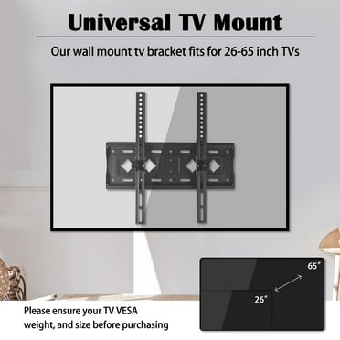 Philips Fixed TV Wall Mount, Fits 37-90", Holds up to 130lbs, Black ...