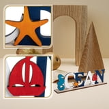 3Pcs Beach Table Signs Wooden Ocean Word Sign Table Centerpiece ...