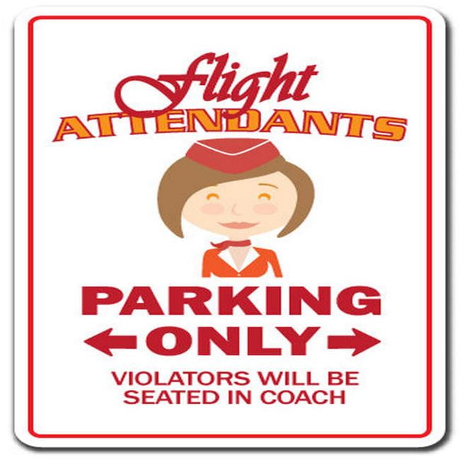 SignMission Z-A-1824-Flight Attendants 4 in. Flight Attendants Aluminum ...