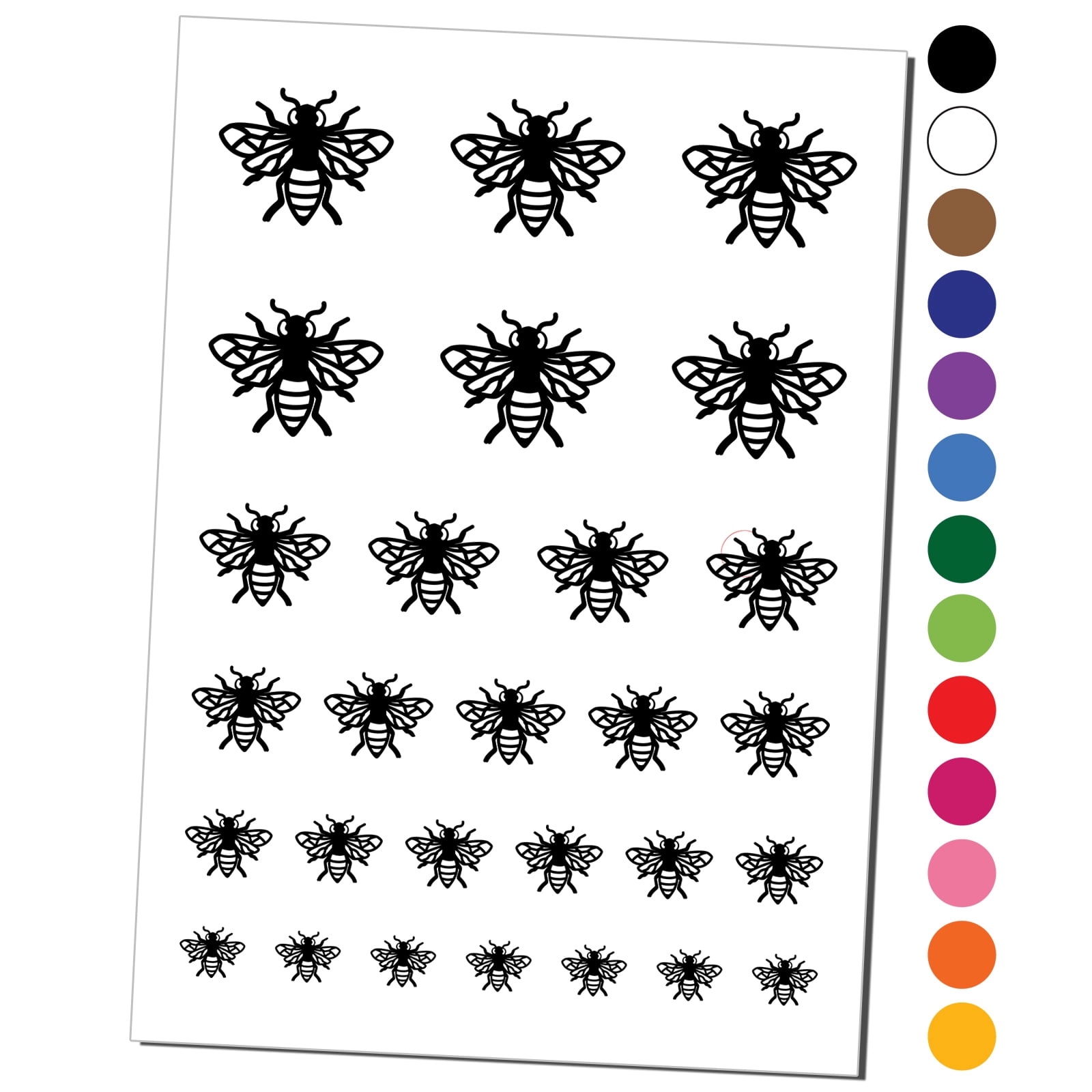 Bee Drawing Water Resistant Temporary Tattoo Set Fake Body Art ...