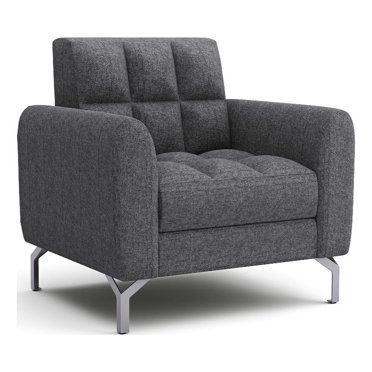 Furniture of America Contemporary Fabric Roger Accent Chair, Light Gray ...