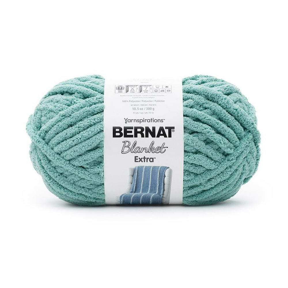 Bernat Blanket Extra Yarn, Light Teal, 10.5oz(300g), Jumbo, Polyester ...
