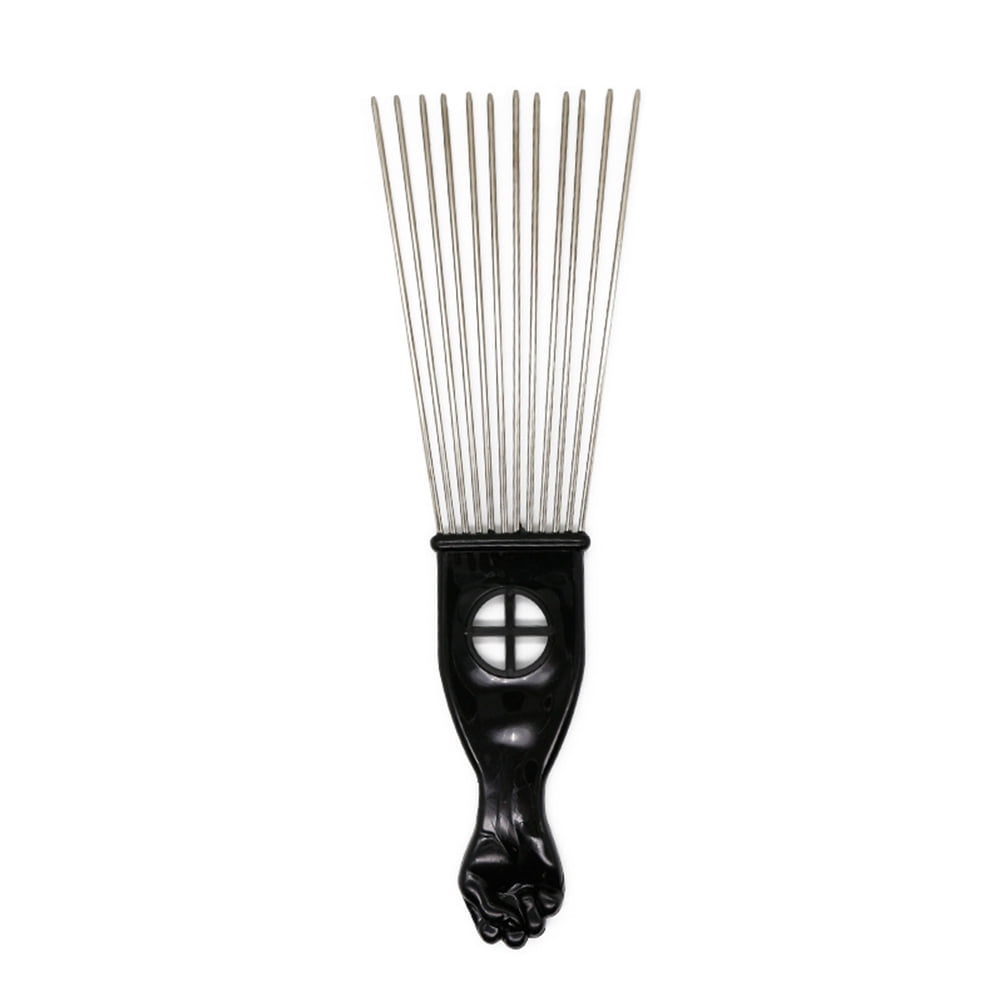 Metal Comb Pick Hair Afro Picks Steel Beard Smooth Fork Detangle Male ...