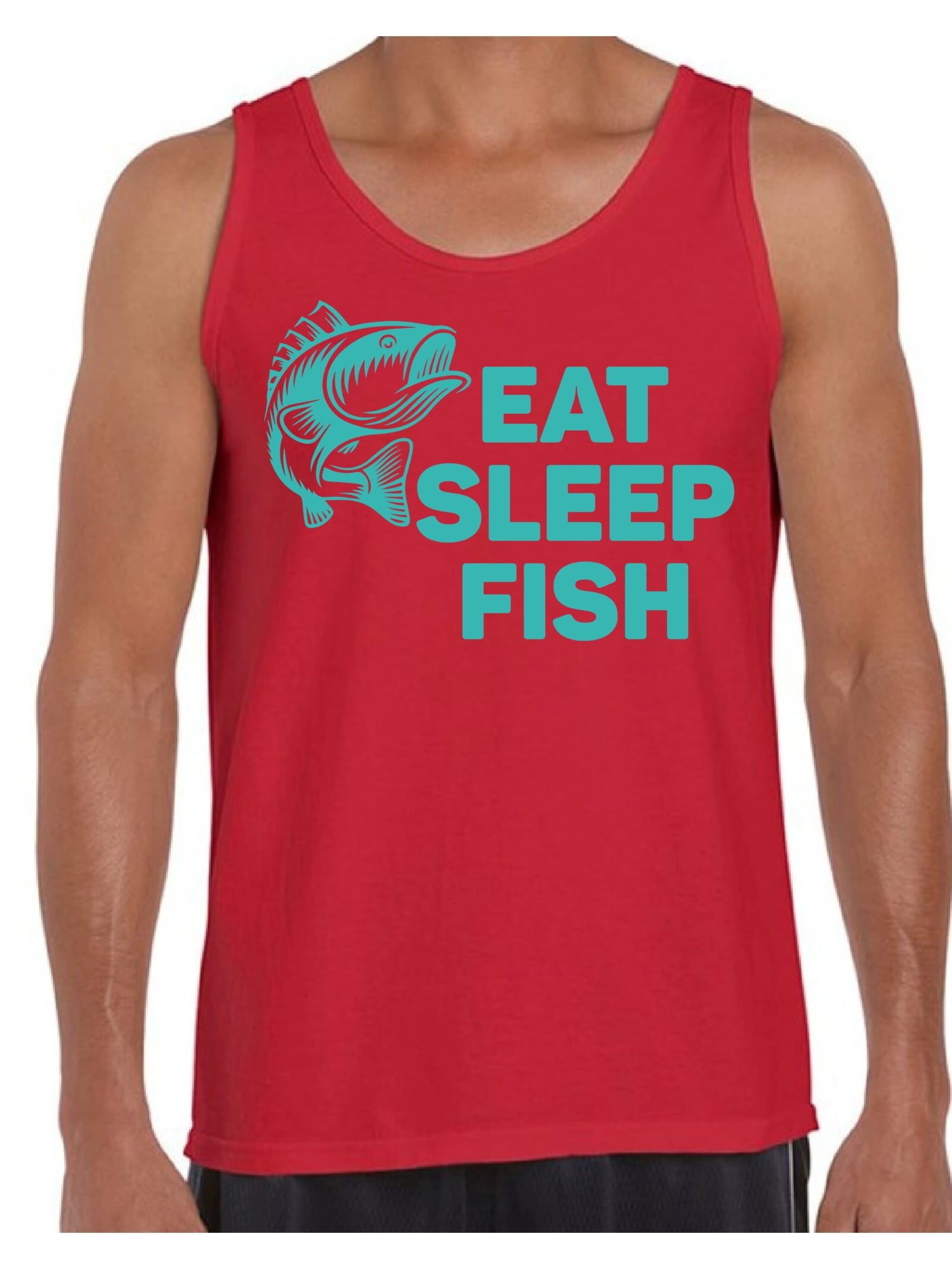 Awkward Styles Eat Sleep Fish Men's Tank Top Fishing T-Shirt for Him ...