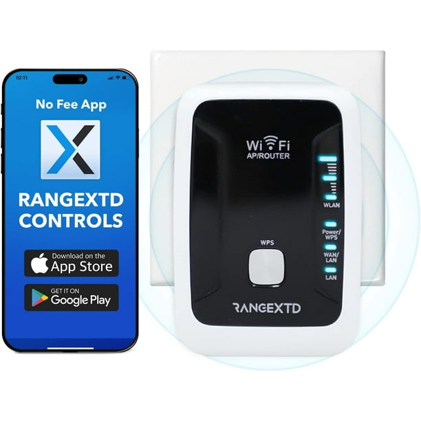 RangeXTD WiFi Extender - Up To 300mbps 2.4GHz WiFi Booster, Router, and ...
