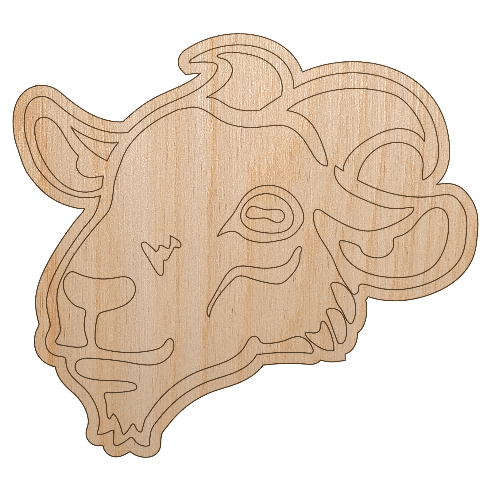 Goat Head Wood Shape Unfinished Piece Cutout Craft DIY Projects - 4.70 ...