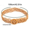 Eye Catching Ethnic Print Braided Waxed Rope Wide Waist Belt For Women ...