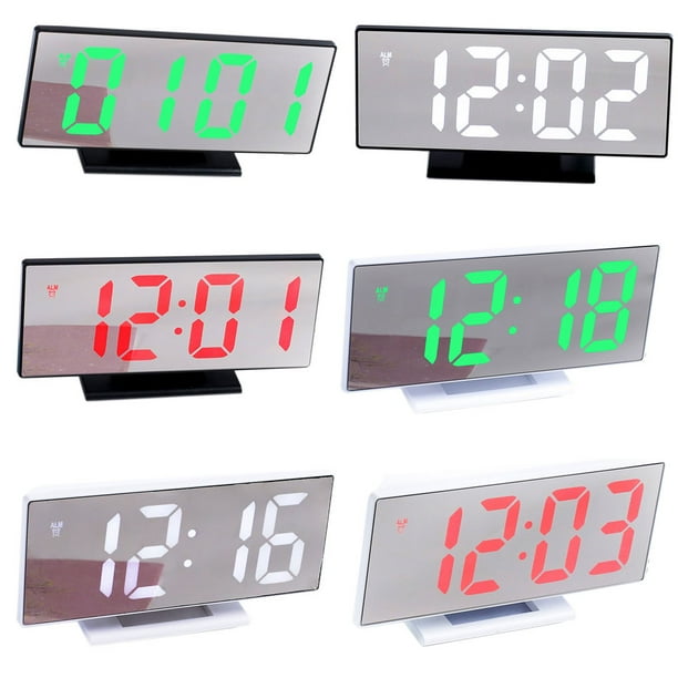 digital clock LED alarm clock LED mirror clock desktop digital alarm ...