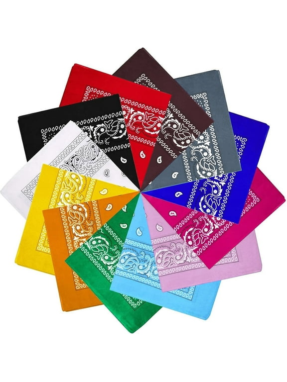 16 Pcs Bandanas Multi-Purpose Bandanas Paisley Cowboy Polyester ...