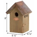 Esschert Design Wren Bird House - Antique Wash with Copper Roof ...