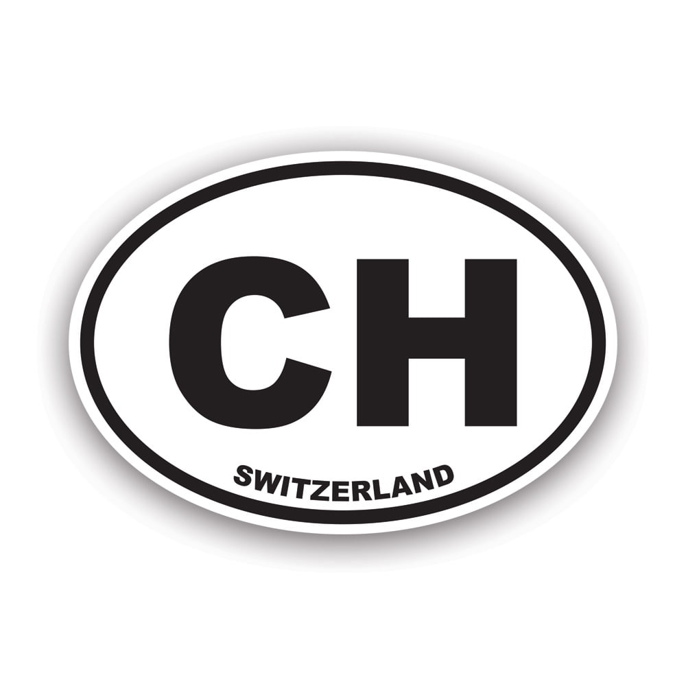 Switzerland Oval Sticker Decal - Self Adhesive Vinyl - Weatherproof ...