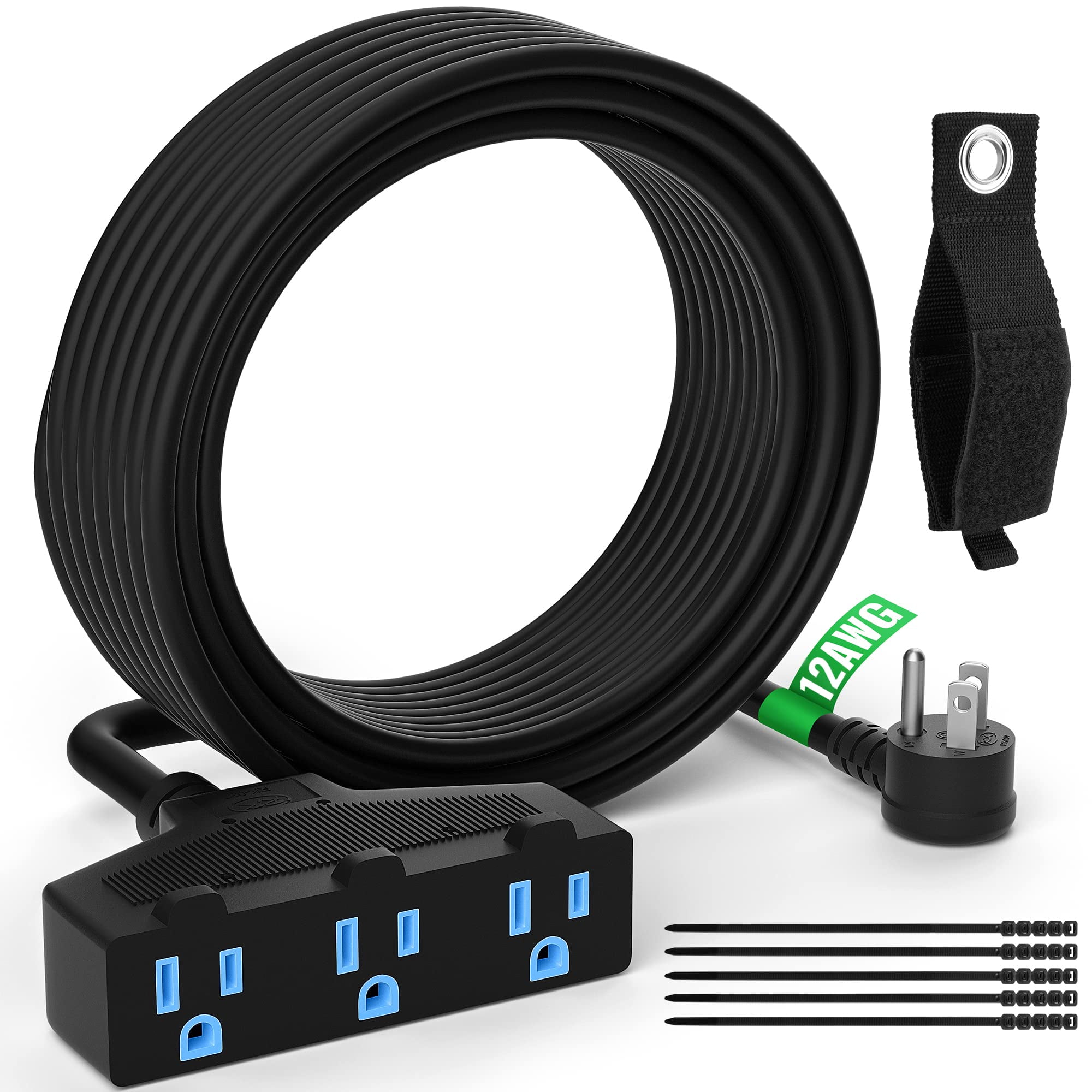 Click here for Elecan Outdoor Extension Cord 50 Ft With 3 Outlets... prices