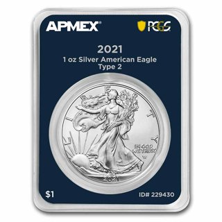 2021 $1 Type 2 American Silver Eagle PCGS MS70 FS Flag Label - Walmart.com
