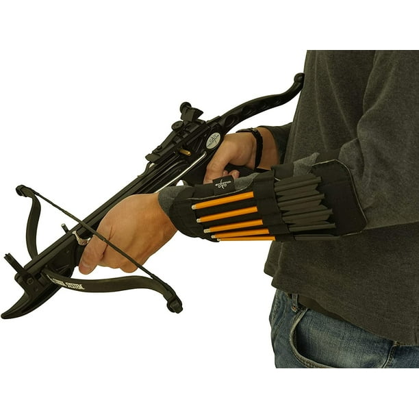 SAS 9" Pistol Crossbow Bolt Slots Holders Quiver Armguard w/ 12 x ...