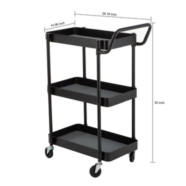 Torin 3 Layers Utility Cart:Multifunction Rolling/Service Steel Tool ...