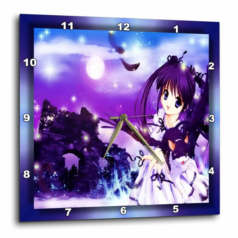3dRose Crystal Dream Anime - Wall Clock, 15 by 15-inch - Walmart.com ...