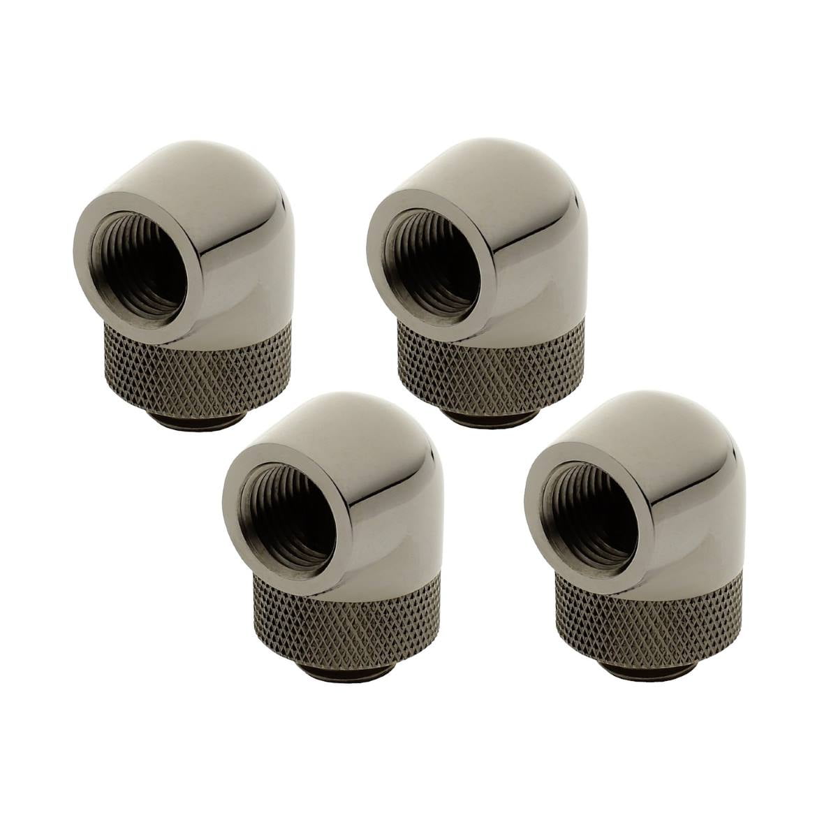 XSPC G1/4" 90 Degree Rotary Fitting V2, Black Chrome, 4-pack - Walmart.com