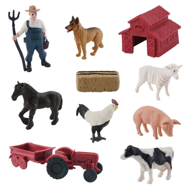 AMERTEER 1 Set Farm Animal Figurines Cute Plastic Miniature Figurine ...