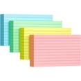 50 Sheets 3X5 Ruled Colored Index Cards, Flash Cards Lined Study Note ...