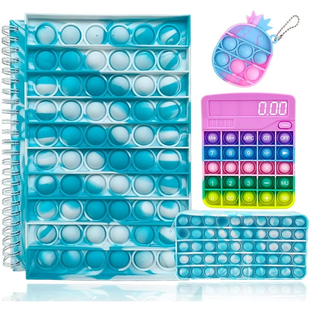 IGUOHAO Pop Bubble Fidget Notebook Pencil Box Sensory Toy Set, Popper ...