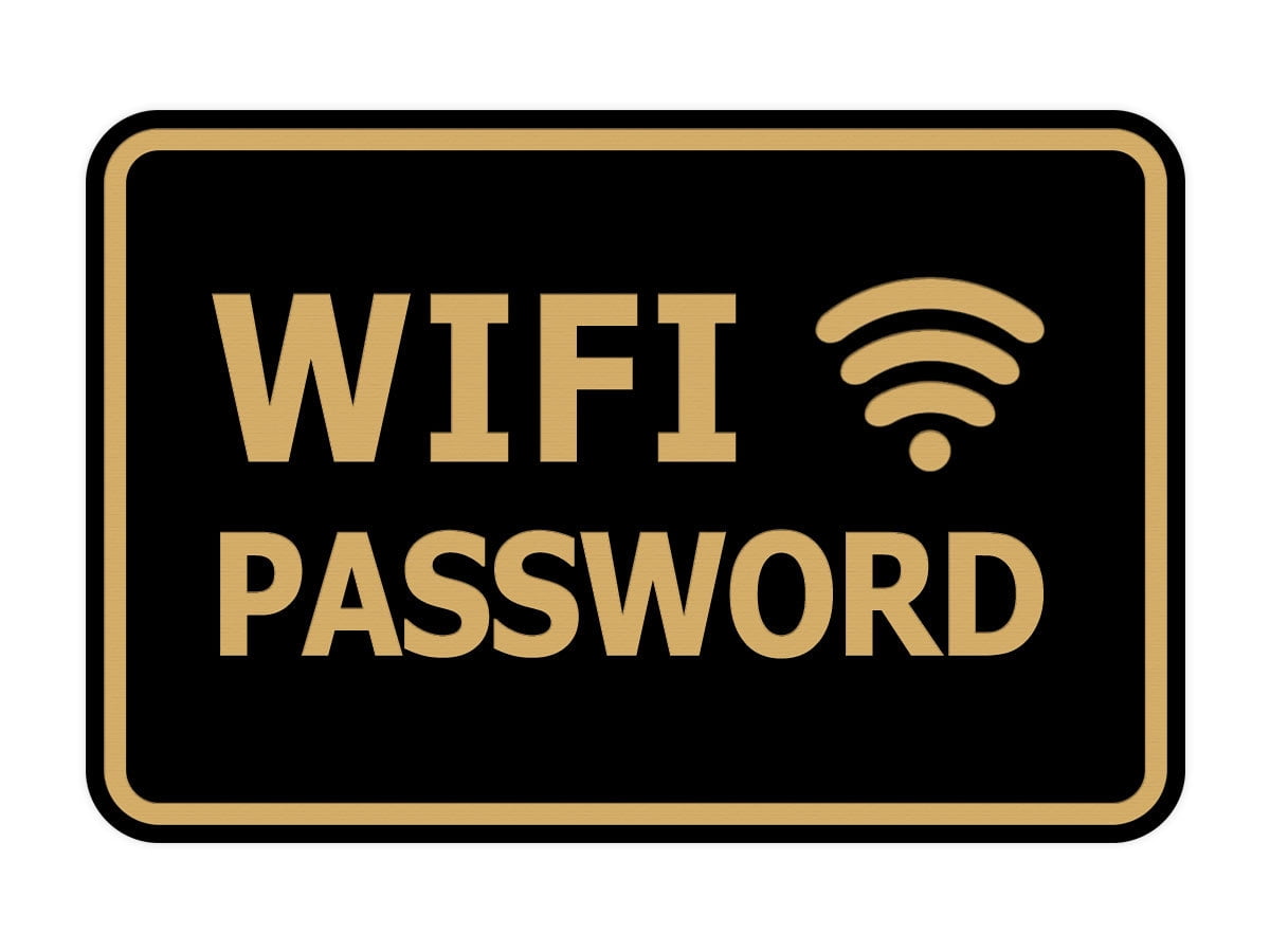 Signs ByLITA Classic Framed Wifi Password Sign (Black Gold) - Large ...