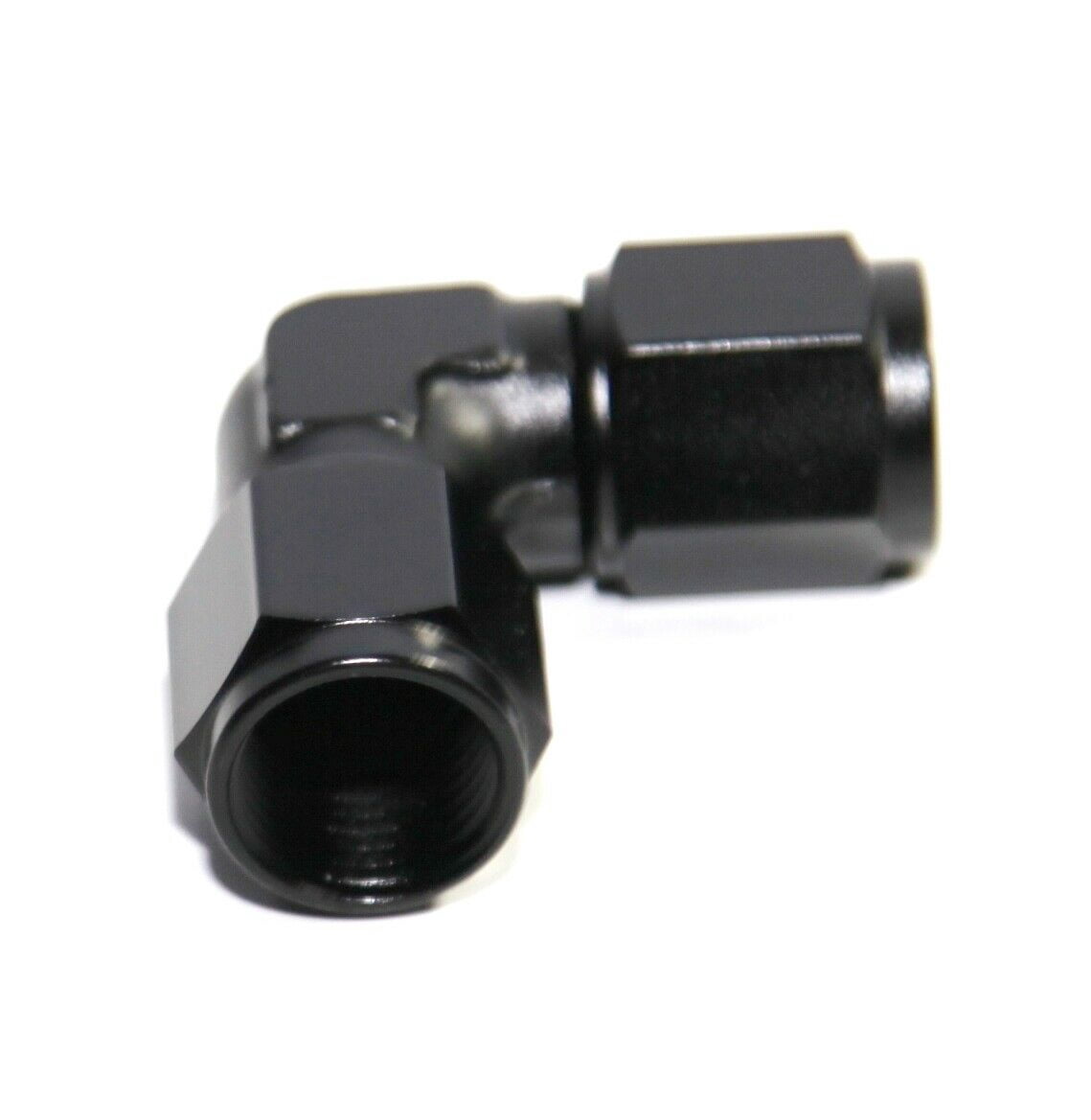 BLACK AN6 Female to 6AN AN-6 Female 90 Degree Flare Swivel Fitting ...