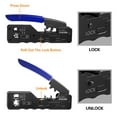 VCELINK RJ45 Crimping Tool Pass Through, Cat7/6A/6/5E/5 Ethernet Wire ...