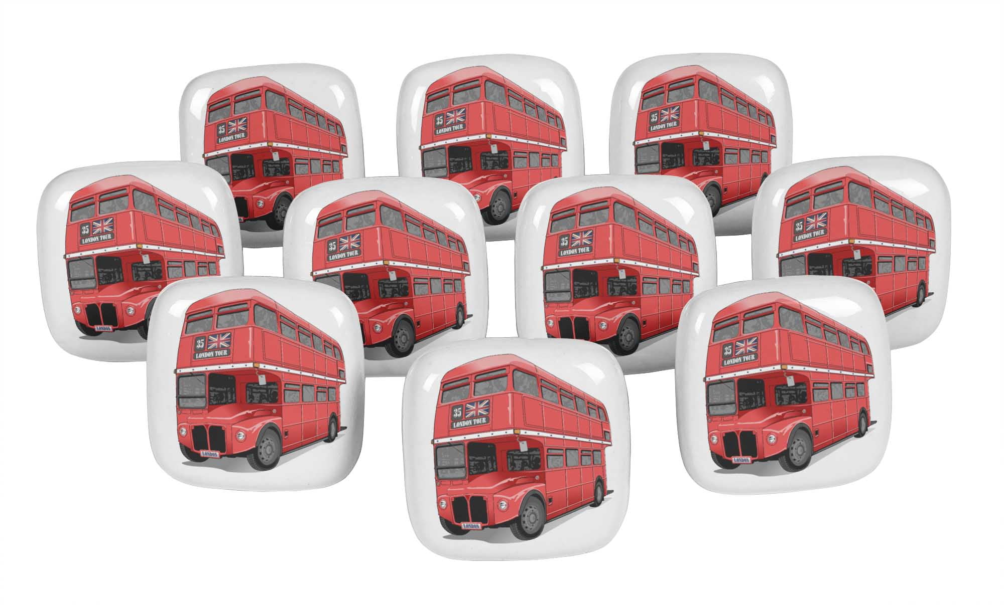 IBA Indianbeautifulart Red Double Floor Bus Transport Ceramic Drawer ...