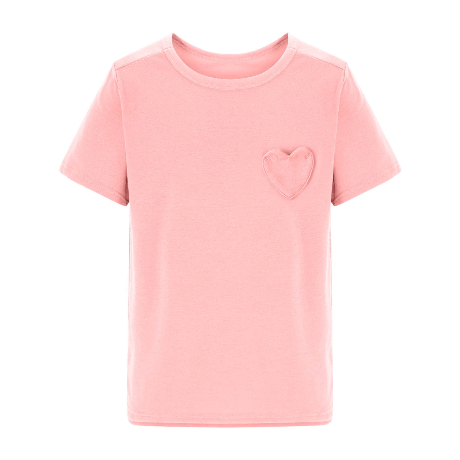 Click here for Lmnyox Girls Cute T Shirt With Hearts Pocket Solid... prices