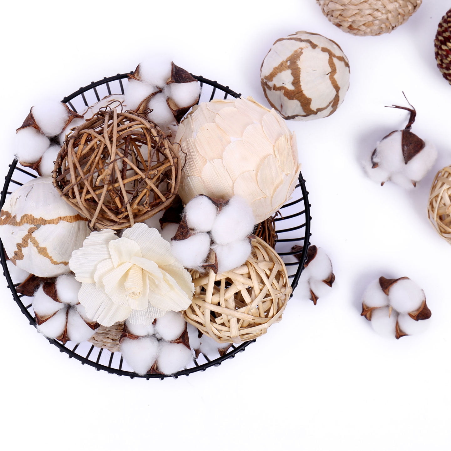 idyllic Assorted Decorative Spherical Natural Woven Twig Rattan ...