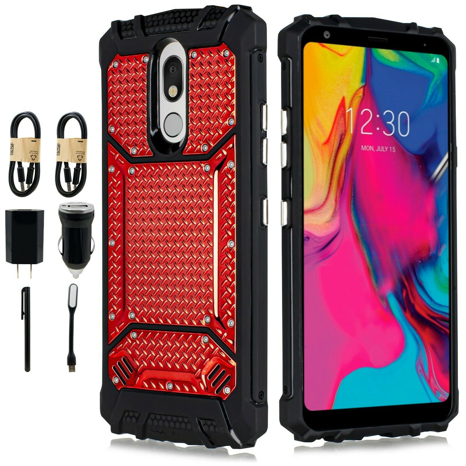 Value Pack + for LG Stylo 5 Metal Titanium Case Hybrid Phone Case ...